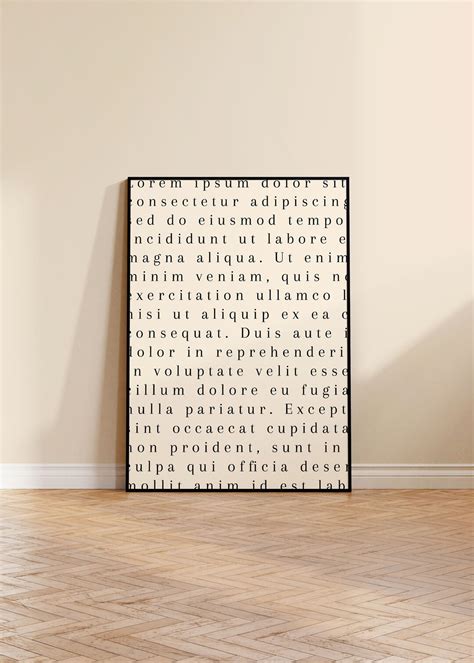 Poster Lorem Ipsum Creative Typographic Art Modern Wall Decor Matte