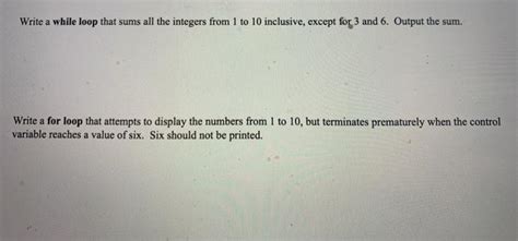 Solved Using Nested For Loops Write Code To Produce The