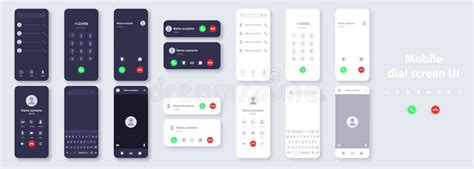 Smartphone User Interface Dark And Light Theme Concept Template Design Of Contacts Dialer
