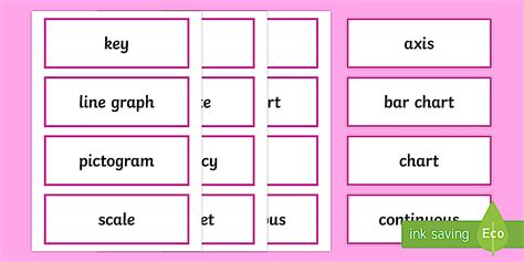 Cursive Year 4 2014 Curriculum Maths Vocabulary Cards Data Statistics