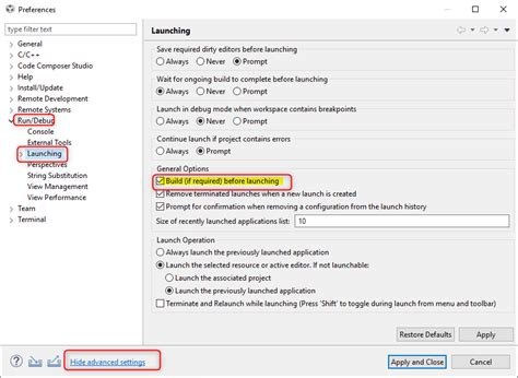 ccs tms320f28069m project builds every time debugger is started code