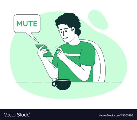 Muting Notifications 2d Isolated Linear Royalty Free Vector