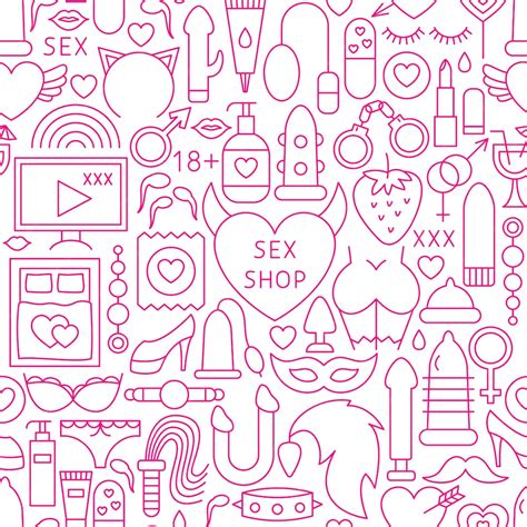 Premium Vector Sex Shop Line Seamless Pattern Vector Illustration Of