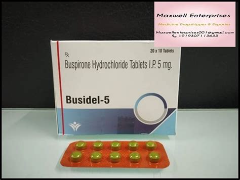 Buspirone Hydrochloride Tablet Non Prescription Treatment Anti