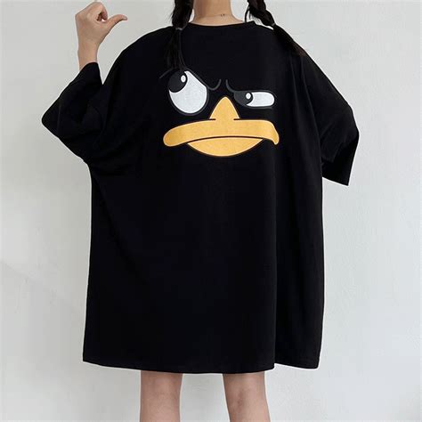 왕오버핏~1205xl 남여공용 빅빅사이즈 박스 오버핏 앵그리 오리 반팔티 3color 에이블리