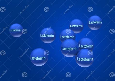 Abstract Particles Of Lactoferrin In The Form Of Blue Balls With The