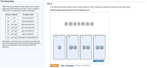 Solved When Main Group Elements React They Tend To Acquire