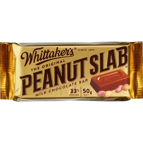 Whittakers Peanut Slab Milk Chocolate Bar 50g Big W