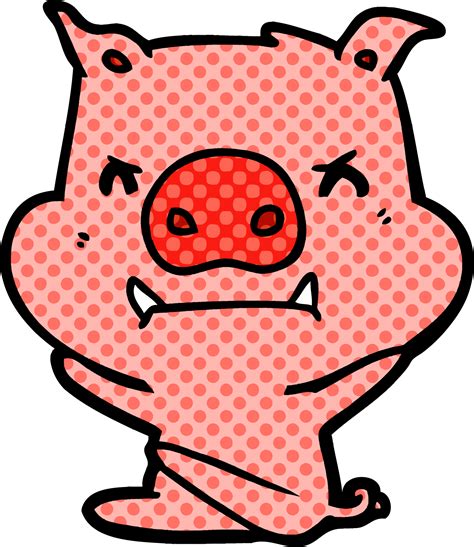 Angry Cartoon Pig Throwing Tantrum 45096097 PNG