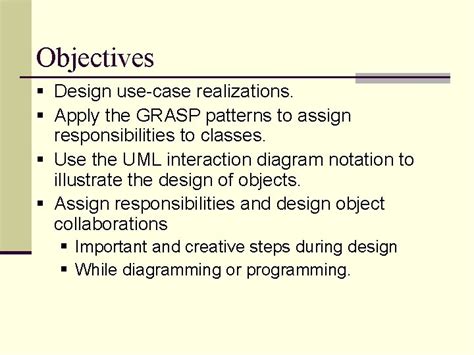 object design examples with grasp chapter 18 applying