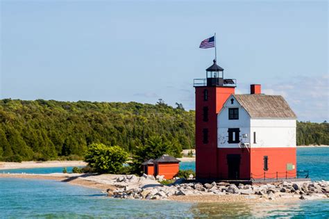 Mackinac Island Lighthouse Beach Road Trip Michigan USA Top
