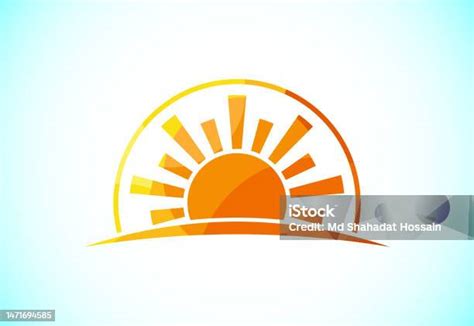 추상 다각형 태양 로고 디자인 태양 햇살 아이콘 기하학적 삼각형 모양 0명에 대한 스톡 벡터 아트 및 기타 이미지 0명