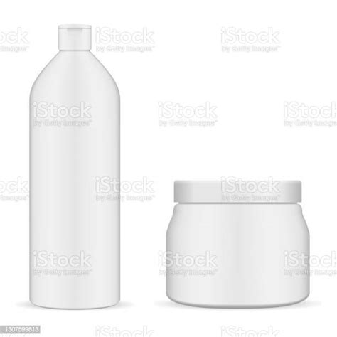 화장품 항아리 샴푸 병 크림 항아리 모형 3d 반짝이는에 대한 스톡 벡터 아트 및 기타 이미지 반짝이는 벡터 병 Istock