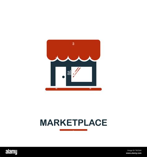 Marketplace Icon In Two Colors Creative Black And Red Design From E Commerce Icons Collection