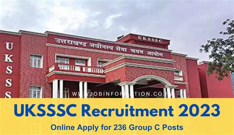 Uksssc Recruitment 2023 Notification For 236 Various Group C Post