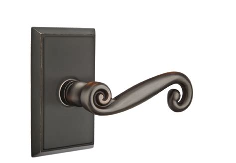 Emtek Rustic Door Lever With Rectangular Rosette