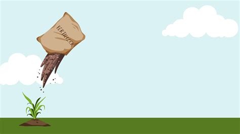 Pouring Fertilizer On Small Plant Video Footage Vector Illustration