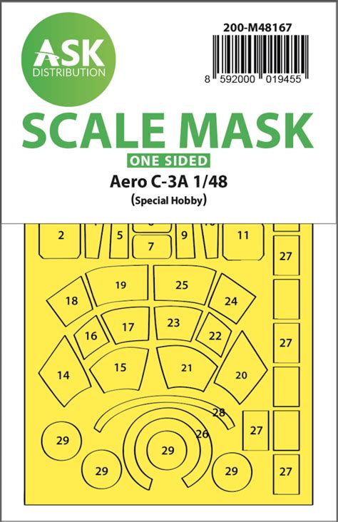 Art Scale Kit 200 M48167 Masking Set Aero C3a Special Hobby Sin