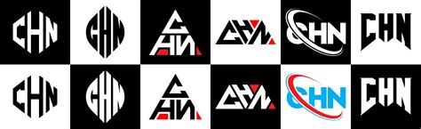 Chn Letter Logo Design In Six Style Chn Polygon Circle Triangle