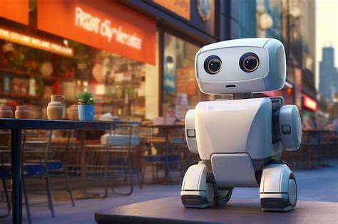 Premium Photo Autonomous Robot Delivering Packages