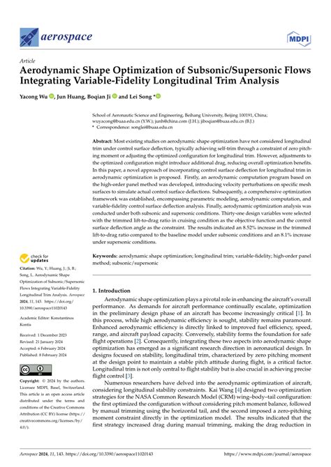 Pdf Aerodynamic Shape Optimization Of Subsonicsupersonic Flows