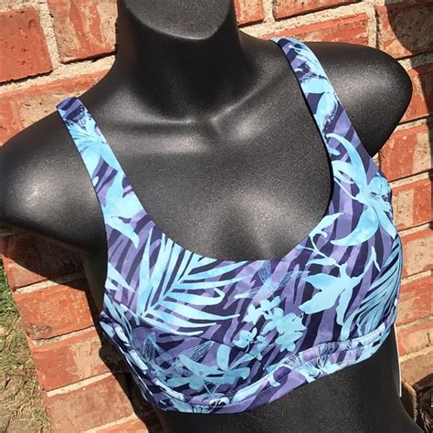 Athleta Swim New Athleta Blue Purple Tropical Swim Top Poshmark