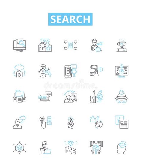 Search Vector Line Icons Set Search Find Seek Retrieve Explore