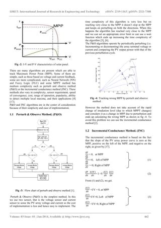 Comparative Study And Implementation Of Incremental Conductance Method And Perturb And Observe