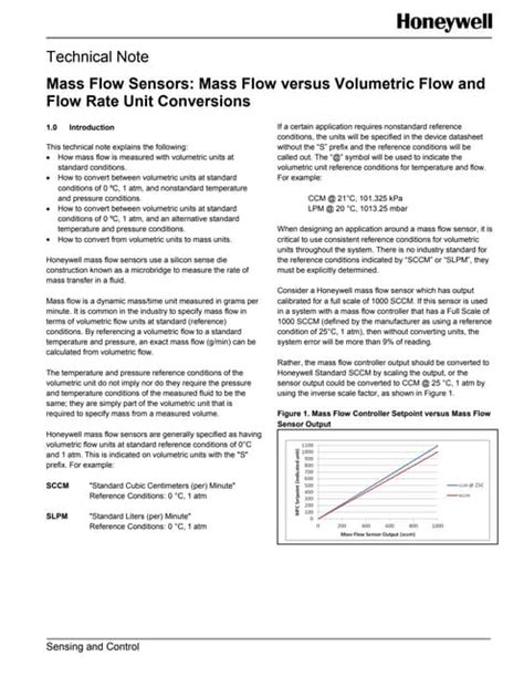 Mass Flow Vs Volumetric Flow And Unit Conversion Pdf