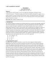 LAB 6 HARMONIC MOTION Pdf LAB 6 HARMONIC MOTION Jaden Daniel Texas A