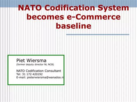 Ppt Nato Codification System Becomes E Commerce Baseline Powerpoint
