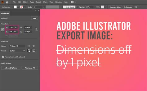 Adobe Illustrator Export Image Dimensions Off By 1 Pixel