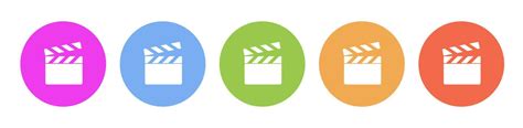 Multi Colored Icon Frame Button Banner Round Badge Interface For