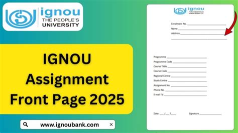 Ignou Assignment Front Page 2025 Format Download Link And Guidelines