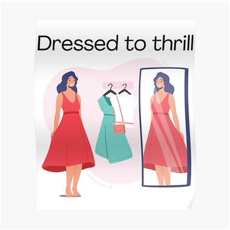 Dressed To Thrill Red Dress Changing Room Design Poster For Sale By