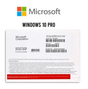 Licencia Microsoft Windows 10 Pro 64 Bit 1 Licencia OEM DVD ROM