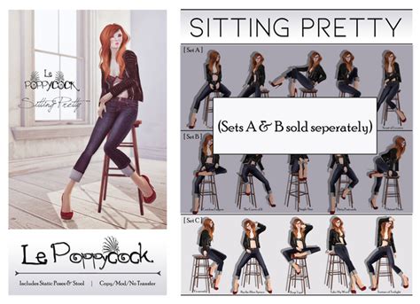 Second Life Marketplace Le Poppycock Sitting Pretty Set C