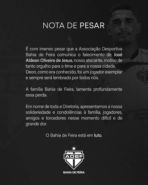 Notícias FBF repudia publicação do Nacional dias após morte de atleta do Bahia de Feira