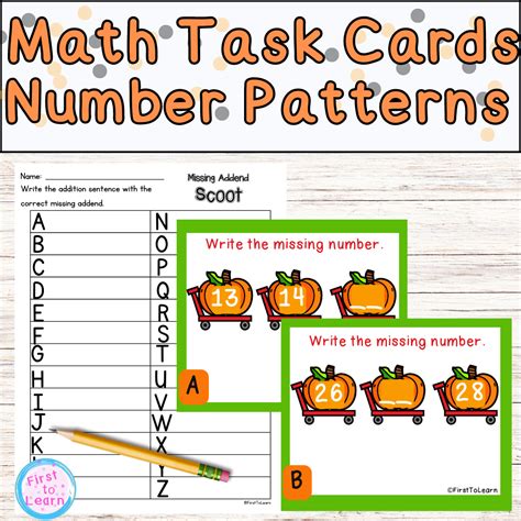 Number Patterns Task Cards Scoot First Grade Halloween Made By Teachers