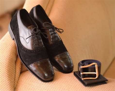 Black Mens Fashion Dress Shoes Black Leather Mens Shoes And Black Belt