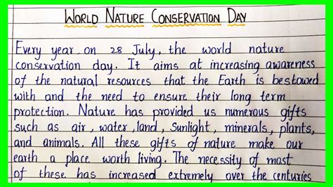 Conservation Of Nature Essay Telegraph