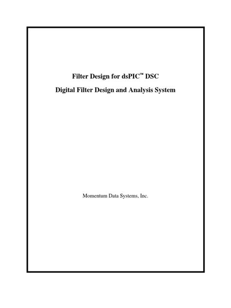 Filter Design For Dspic Dsc Digital Filter Design And Analysis System Pdf Low Pass Filter