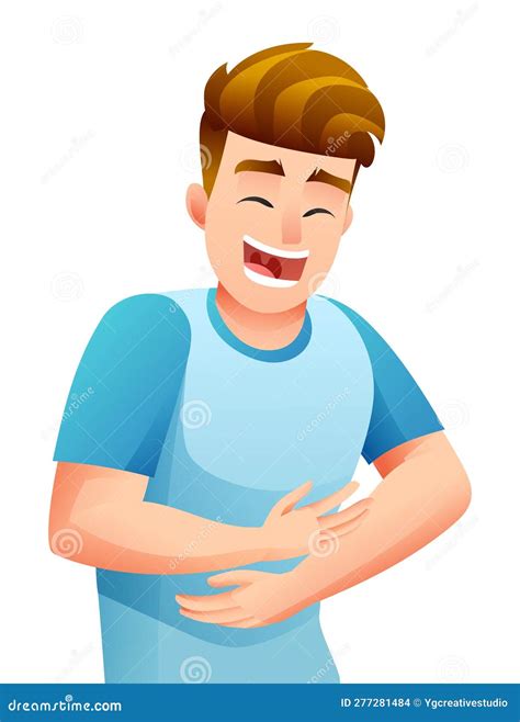 Happy Man Laughing Loud Cartoon Illustration Stock Vector