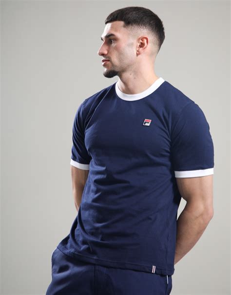Fila Vintage Marconi T Shirt Fila Navywhite Terraces Menswear