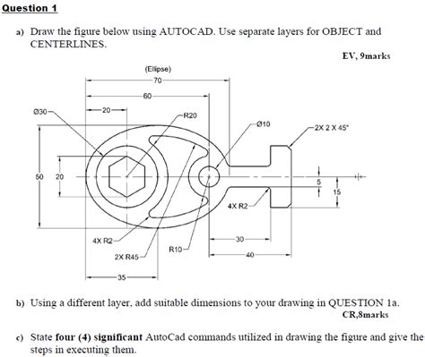 Solved Question 1 A Draw The Figure Below Using AUTOCAD Chegg Com