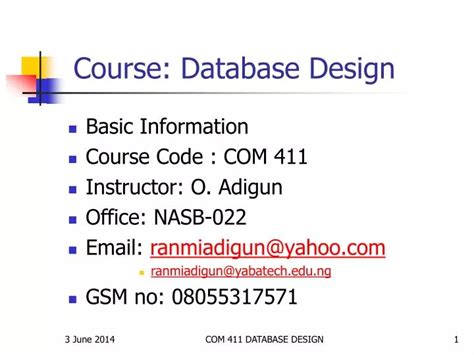 PPT Course Database Design PowerPoint Presentation Free Download ID 875662