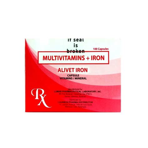 Alivet Multivitamins Plus Iron 10 Capsule Per Order Shopee Philippines