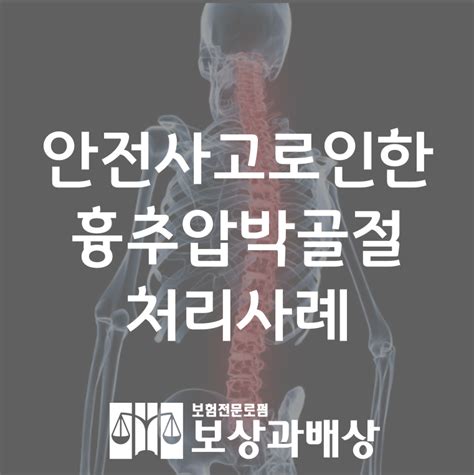 흉추압박골절부산손해사정 안전사고로인한 흉추압박골절 처리사례 네이버 블로그
