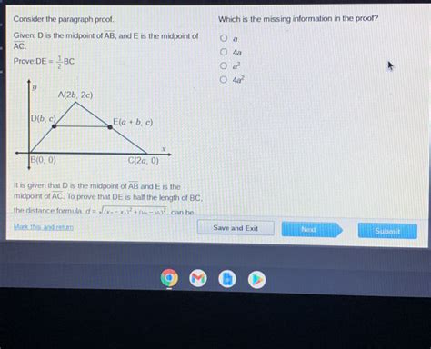 Solved Consider The Paragraph Proof Which Is The Missing Information In The Proof Given D Is