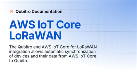 aws iot core lorawan qubitro documentation